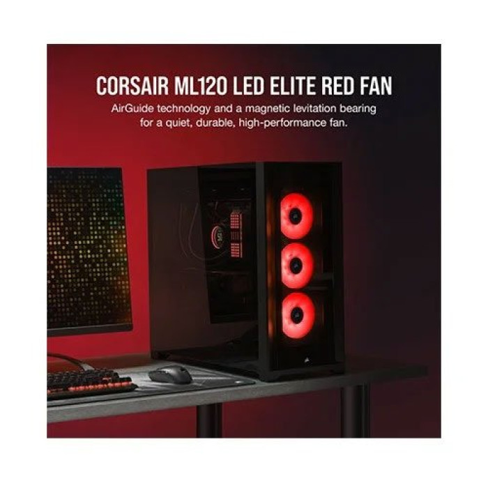 CORSAIR ML120 LED ELITE Red Premium 120mm Fan – High-Performance PWM ...